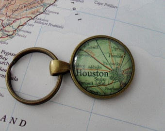 Custom MAP KEYCHAIN / Custom vintage map key chain / You