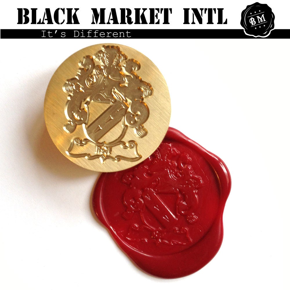 Custom Wax Seal Stamp for Family Crest and Coat by blackmarketintl