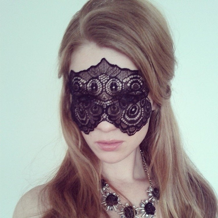 Mysterious Black Lace Mask Masquerade Ball Lace by MSaHeadbands