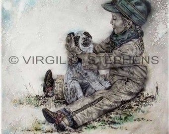 Unconditional Love conte pencil drawing of a little girl