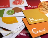 Items similar to Printable Alphabet Flashcards - Fruits and Vegetables ...