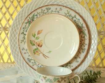 Mismatched Dishes, Antique Dinnerware, Vintage Dinnerware, Herbaceous
