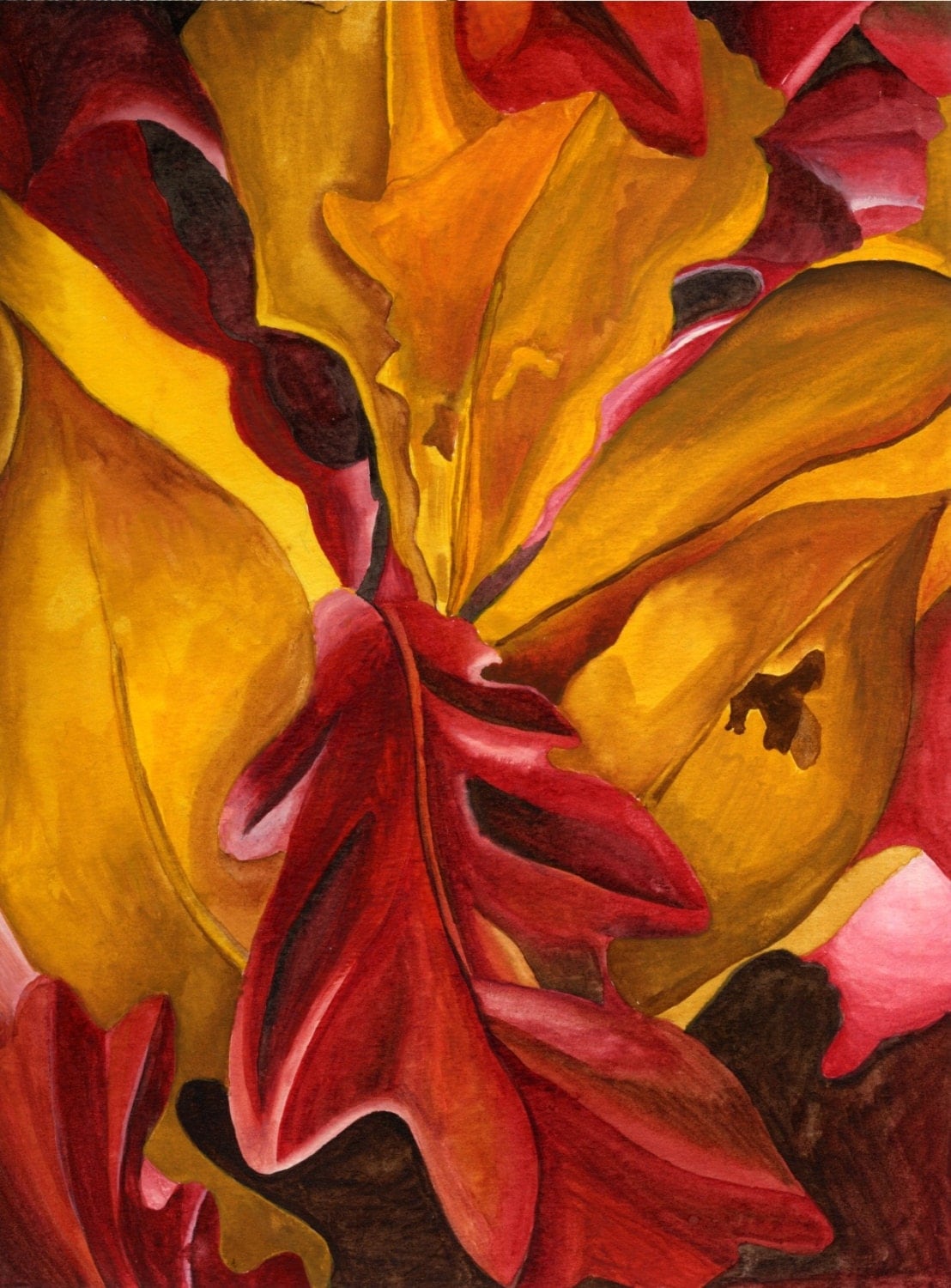 Georgia OKeeffe Tribute Autumn Leaf Print by Bruggies on Etsy