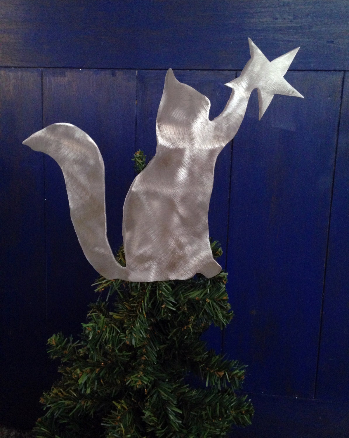 Kitty Kitty Cat Christmas Tree Topper Holiday by ScreenDoorGrilles