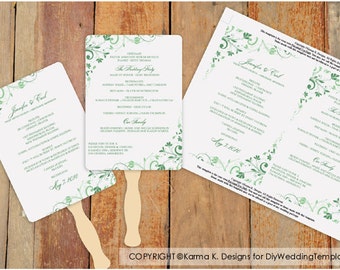 Wedding Fan Program Template Instant Download by KarmaKWeddings