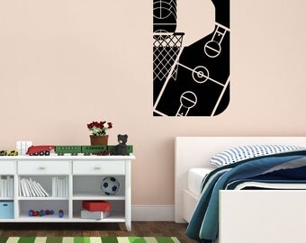 Vinyl Decal Sport Field For Basketball Net Ball Home Wall Decor Stylish ...