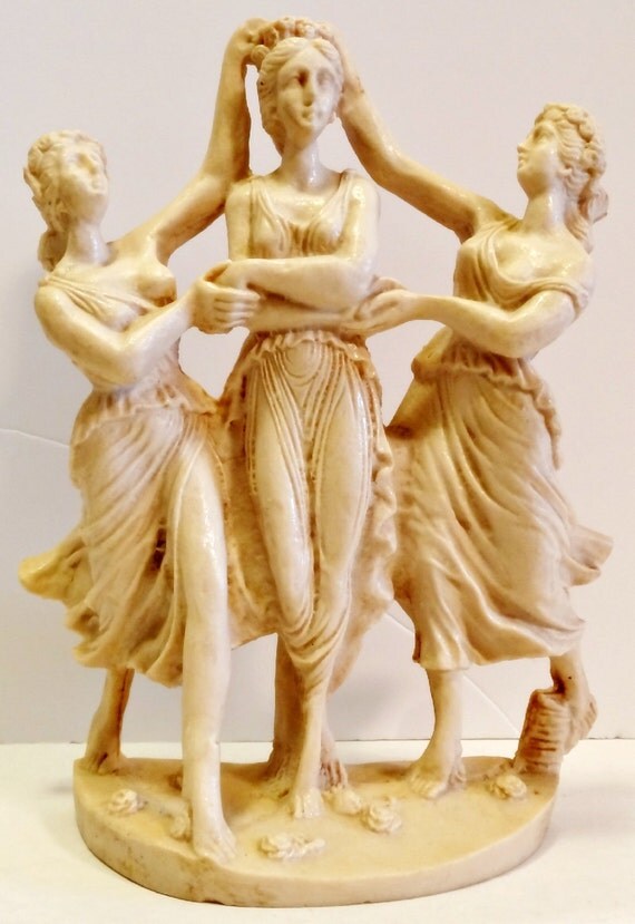 Vintage Statue Figurine of the Three Muses