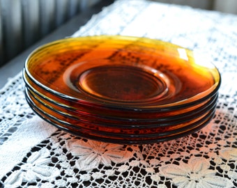 Unique amber glass plate related items | Etsy