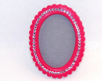 Hot Pink Rhinestone Picture Frame Ornate Frame Sparkling Crystal ...