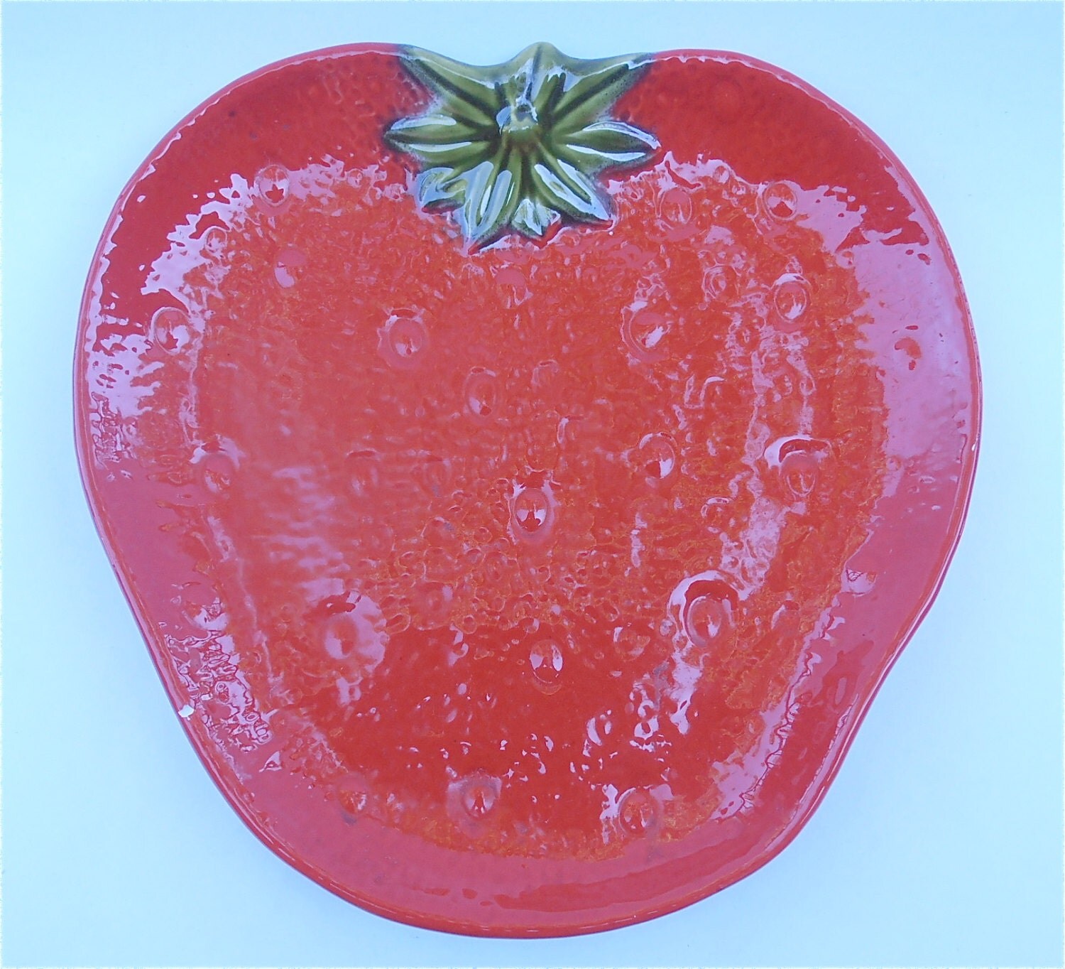 Vintage Strawberry Tray Vintage Red Plate Vintage Red Tray Platter ...