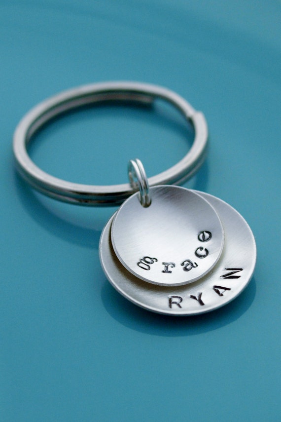 Hand Stamped Keychain Personalized Kids Children Name