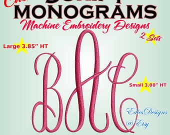 Casual Script Monograms - Script Monograms - Machine Embroidery Designs