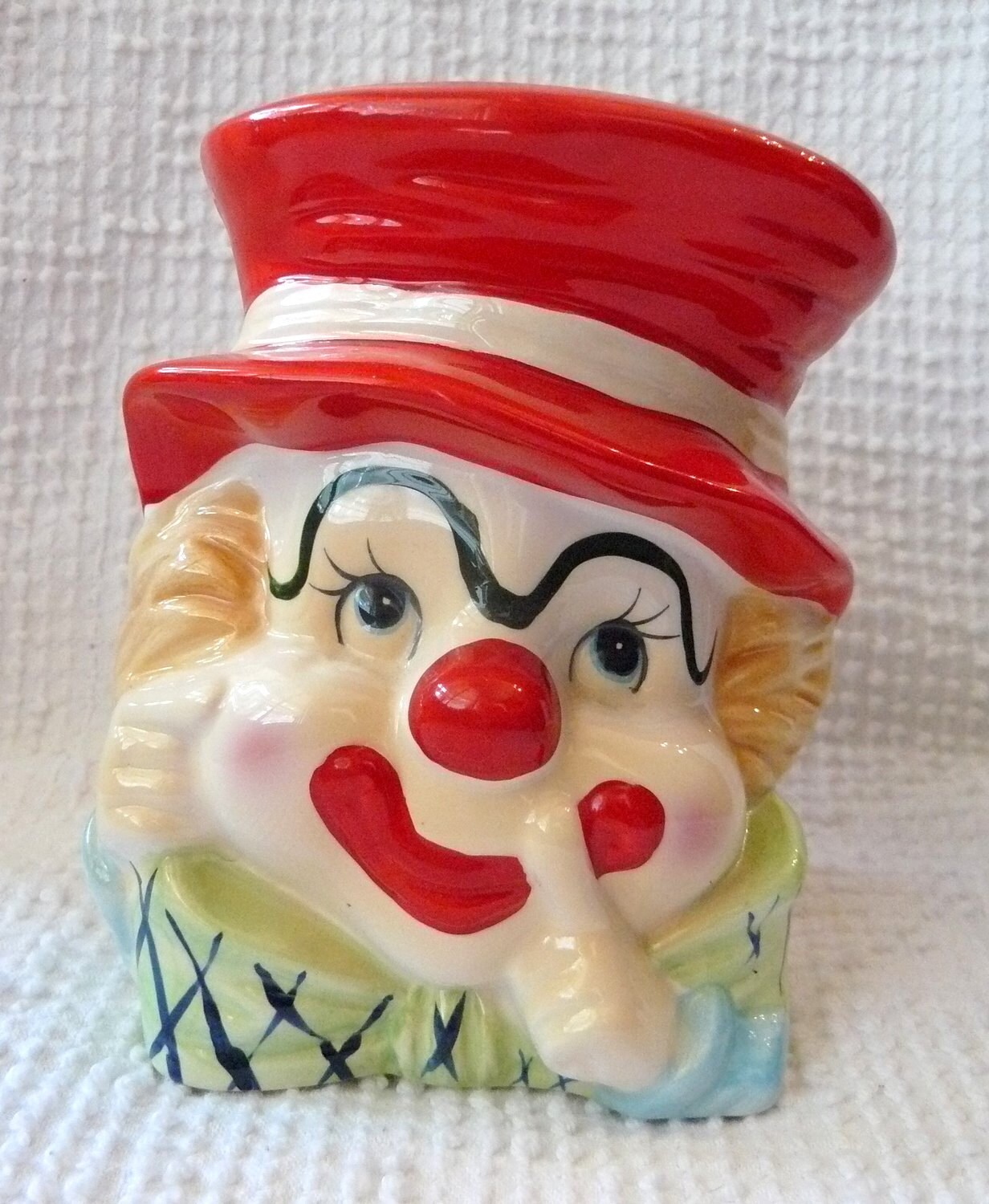 Vintage Colorful Happy Clown Planter Made by VintageJoysAndJewels