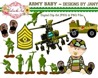 Digital Graphic ARMY Baby Designs, JPEG & PNG Files, Jeep, Helicopter ...