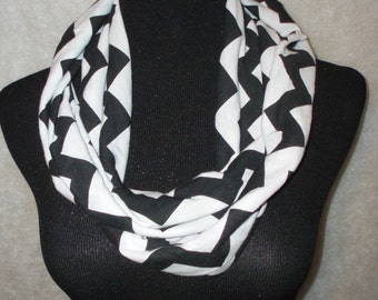 Skinny Black Chevron Infinity Scarf-Circle, Loop, Eternity All Seasons ...