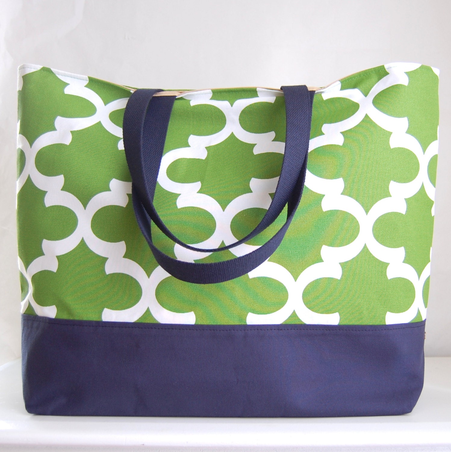 Green Fynn XL Extra Large Beach Bag / BIG Tote Bag Ready to