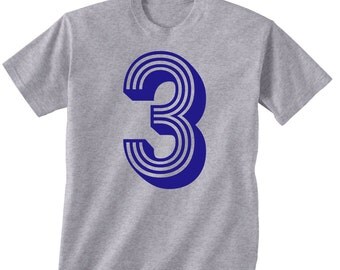 Popular items for number 3 shirt on Etsy