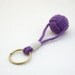 Nautical Key Ring Monkey Fist in Purple Cotton whipped to a