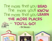 Items similar to Dr Seuss The More you Read, the more you'll know wall ...