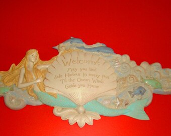 Popular items for mermaid wall plaque on Etsy