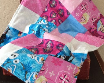 Frozen Quilt Patchwork Baby Blanket Choose your Size Lovey through ...
