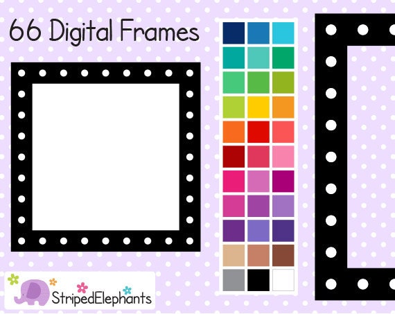 Dotted Square Digital Frames Clip Art Border Frames