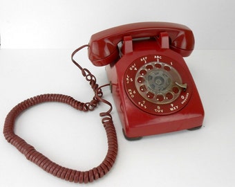Popular items for red rotary phone on Etsy
