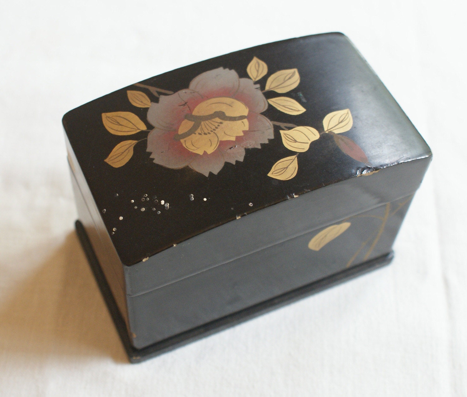Vintage Japanese Black Lacquer Ware Card Box 2 Pack Playing Cards new ...