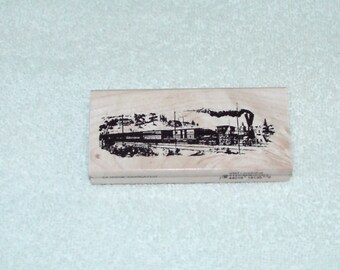 Train rubber stamp | Etsy