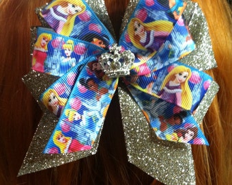 Items similar to Disney Princess Hair Bow Clips Ribbon Sculpture Girl ...