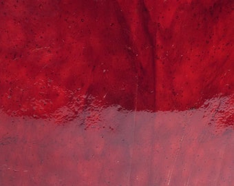 Glass Sheet DARK RED SEEDY - Warbled Stained Glass Sheet with Bubbles
