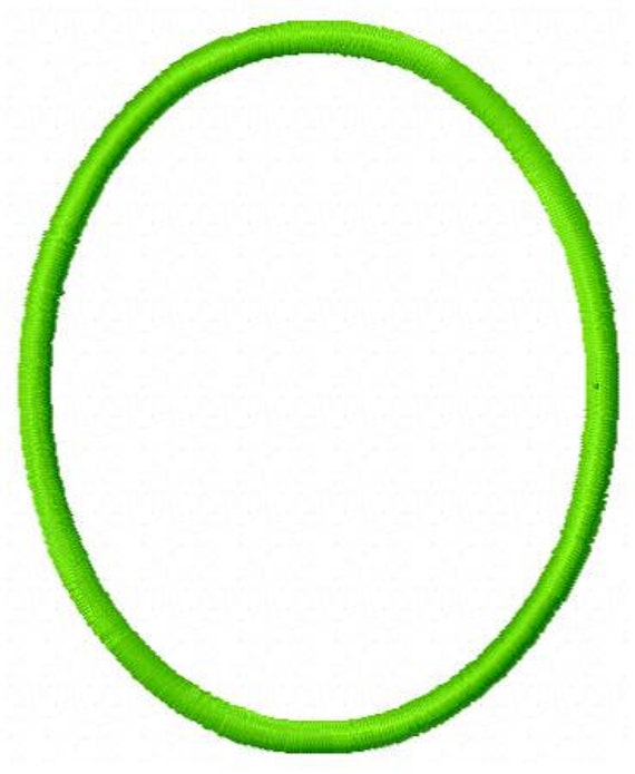 Oval Applique Patch Embroidery Design Instant Download