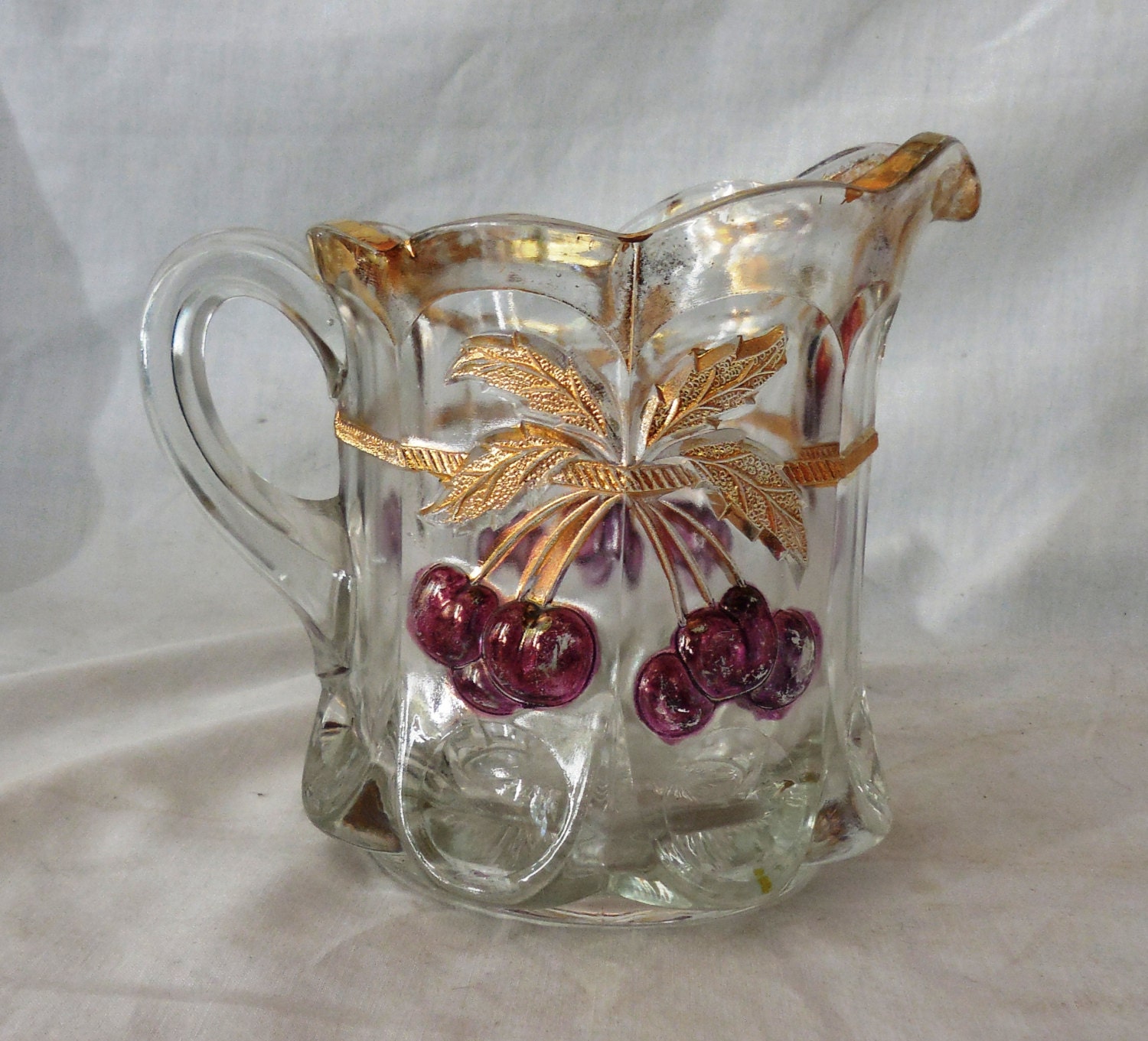 Northwood Handled Creamer Cherry Cable Goofus Glass 1910s – Haute Juice