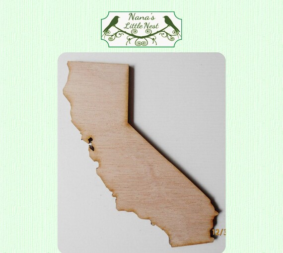 California State Medium Wood Cut Out Laser Cut
