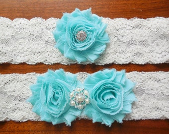Lace Garter Garter Plain Lace Garter White by BloomsandBlessings