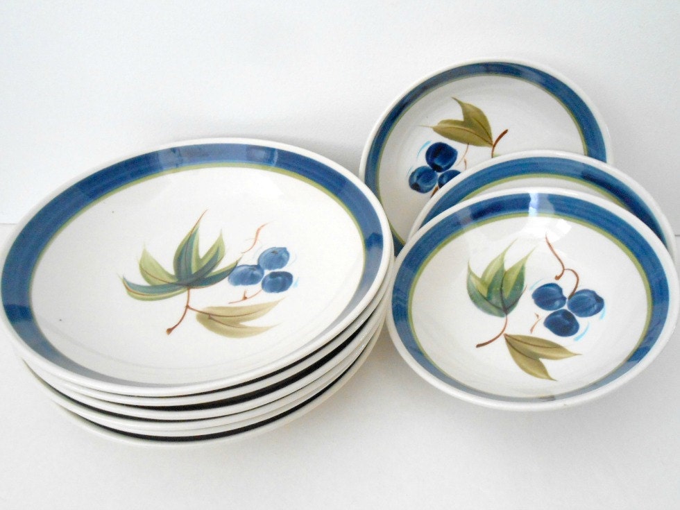 SALE…Scandia Stoneware Set by Hara 6 Soup Bowls/3 Fruit Vintage ...