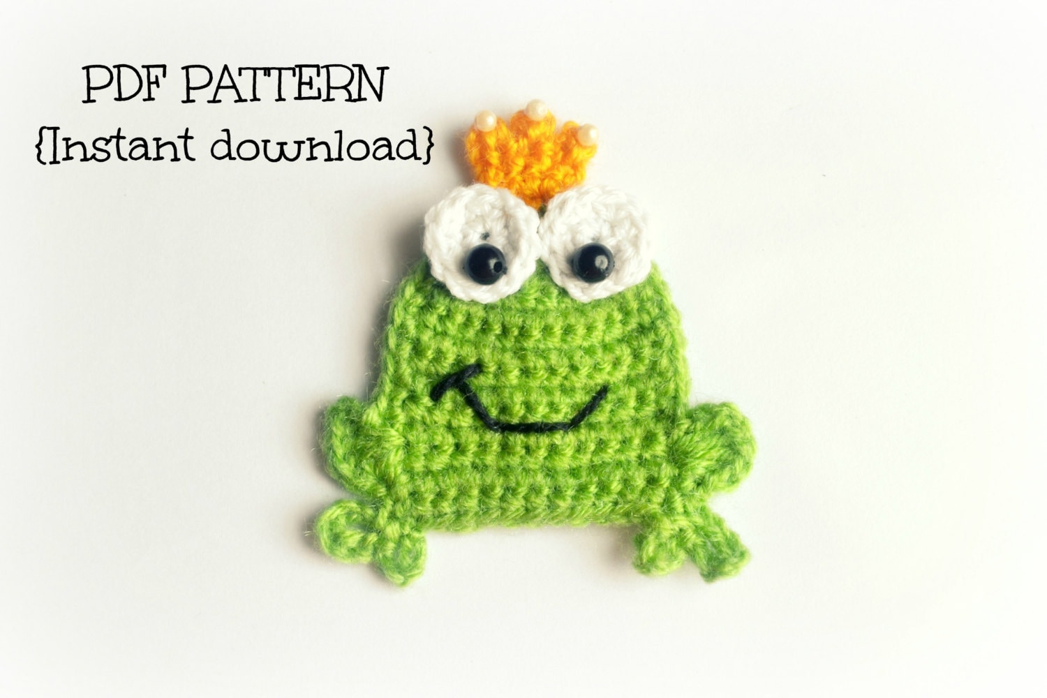 Crochet frog applique pattern crochet pattern by TLHpatterns