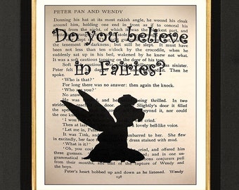 Peter Pan & Wendy Book Page- "Do You Believe in Fairies" Vintage Peter ...