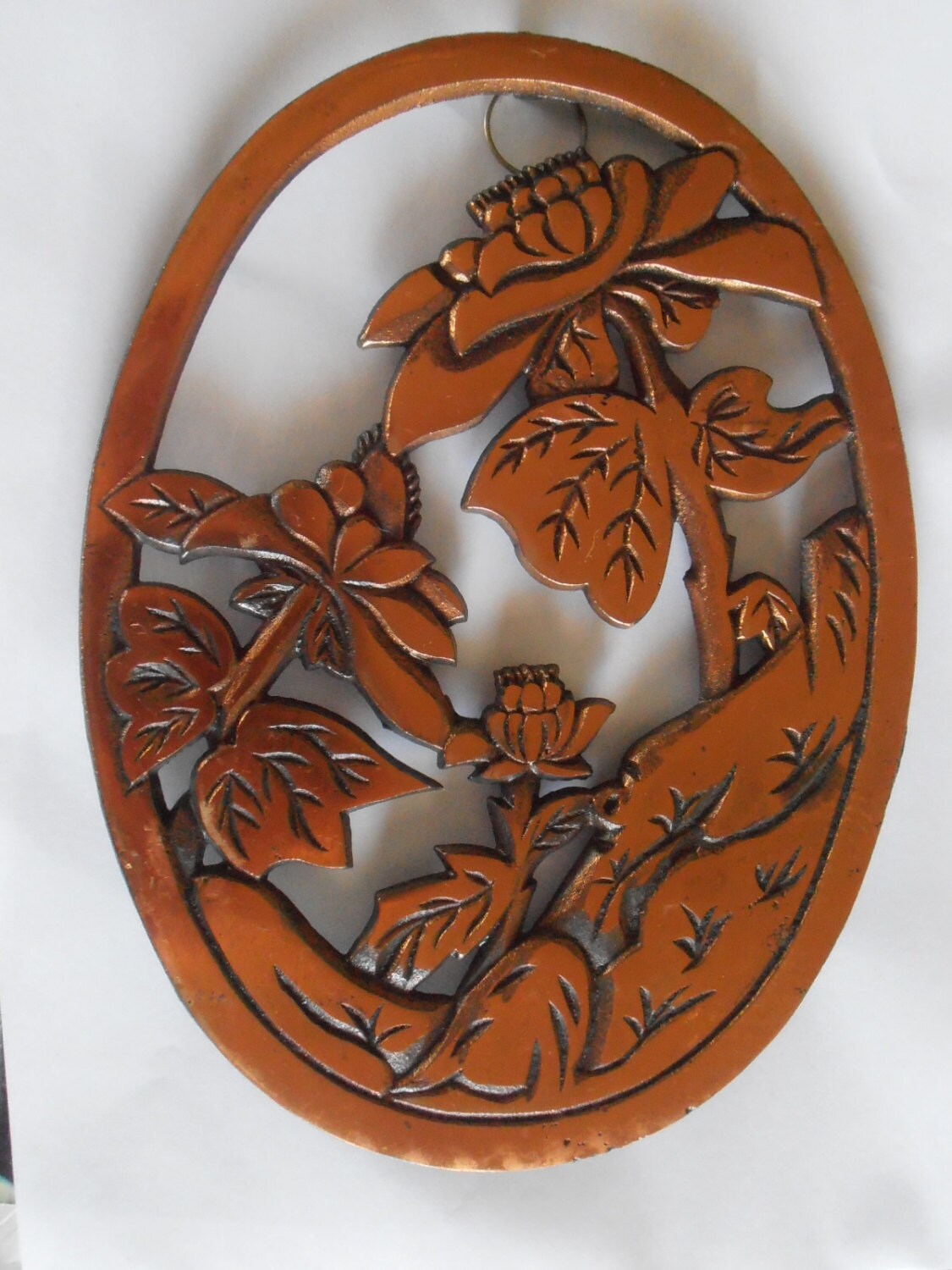 Vintage Copper Flower Trivet outstanding Natural by tjmccarty