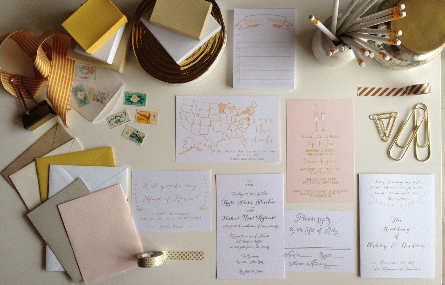 Paper Sample Suite – OnePaperHeart – Stationary & Invitations