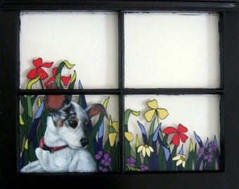 Custom Pet Portrait Painted Window Cavalier King by petzoup