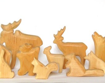 Waldorf Toys Bunny Rabbit Wooden Animals by Baumstammbuch on Etsy