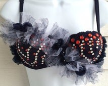 Popular items for white rave bras on Etsy