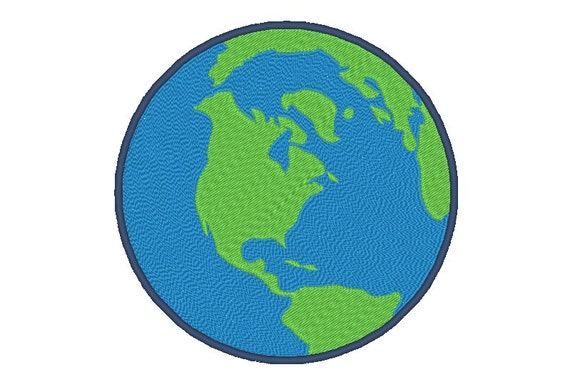 Earth World Embroidery Design with Applique by OCDEmbroidery