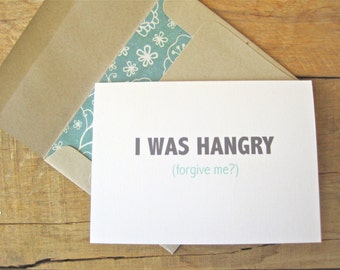 Hangry Greeting Card. Forgive me