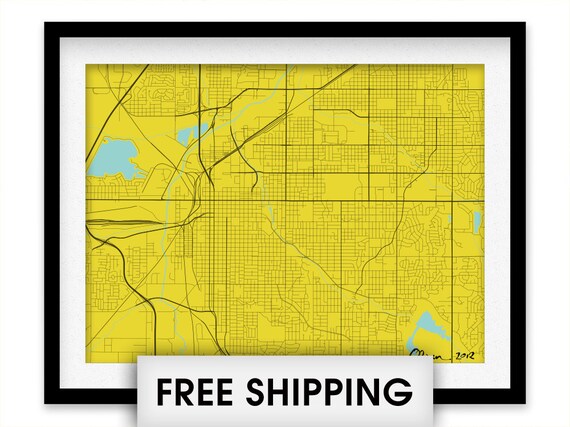 Lincoln Map Print Choose your color by iLikeMaps on Etsy