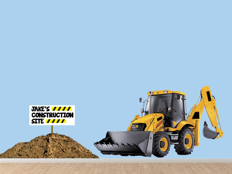 Construction Wall Decal Vinyl Wall Decal Set