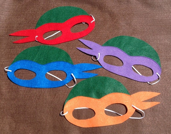 Items Similar To Ninja Turtle Masks Set Of 8 Masks Child Size On Etsy