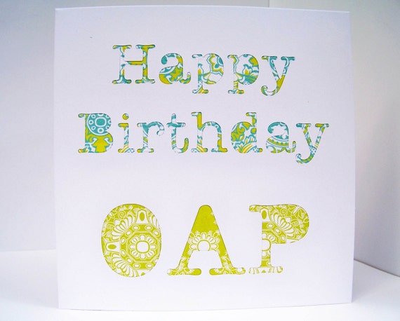 65th Birthday Card Happy Birthday OAP Funny Card for a