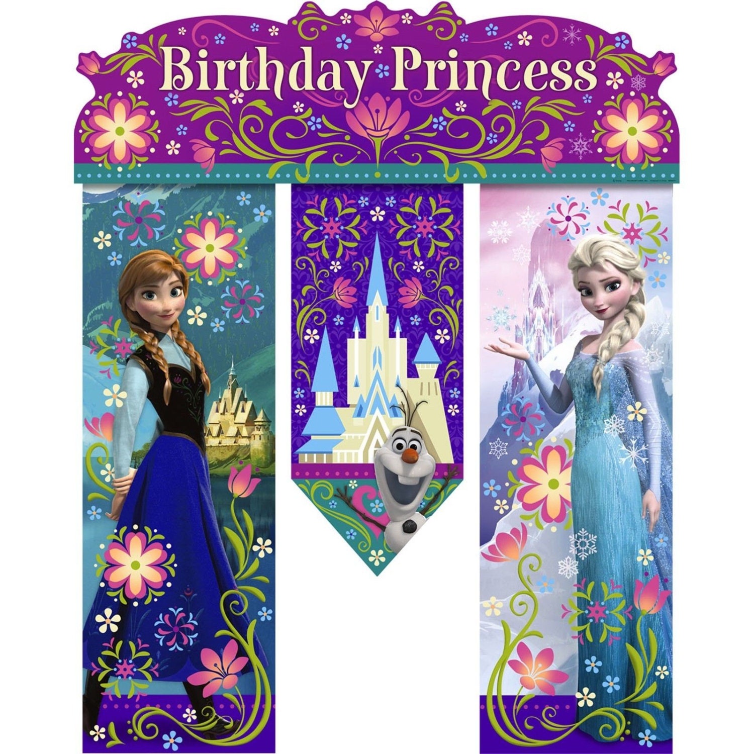 Disney Frozen Elsa And Anna Birthday Princess Banner